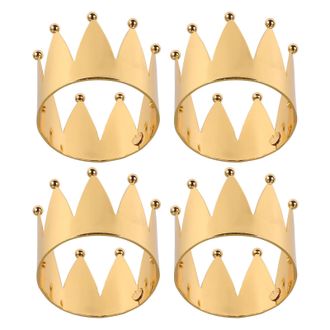 NUOBESTY 4 St&uuml;ck Kronen Serviettenringe aus Metall in Gold Modische Party Serviettenhalter f&uuml;r Tischdekoration Wiederverwendbar Geeignet f&uuml;r Hotel und Bankettz