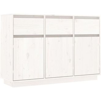 vidaXL Sideboard Wei&szlig; 110x34x75 cm Massivholz Kiefer - Vidaxl