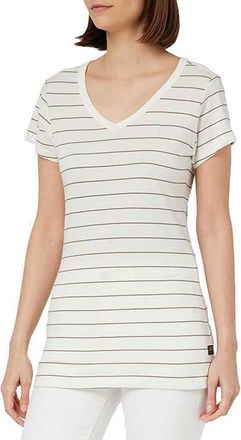 G-Star G-Star RAW Womens Tops Eyben Slim V-Neck Top, Mehrfarben (Milk/deep Walnut Stripe D21314-C483-G049), XS