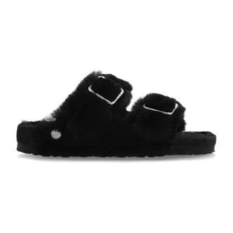 Birkenstock Arizona 1774 Shearling Slides - - Shoes - Damen - Schwarzk - 36 EU