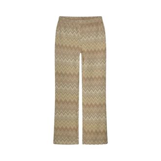 Summum Chevron Flare Jacquard Hose - - Trousers - Damen - Braun - S