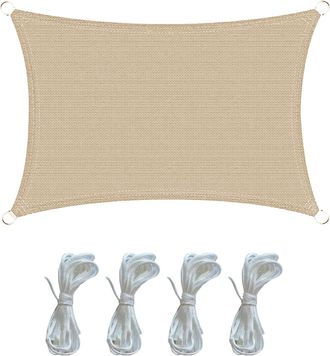 Mobili Rebecca Sonnensegel Sonnenschutz Garten Beige Rechteckig Polyethylen UV-Schutz Outdoor Boot Terrasse 4x5 m (Cod. RE6344)