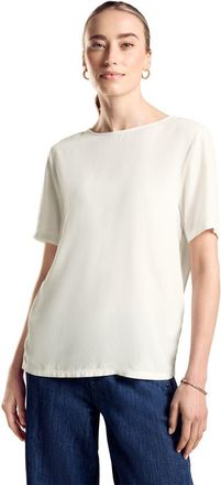 Street One Damen A321476 Materialmix T-Shirt, Off White, 36