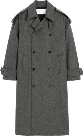 Ami Femme, Manteaux, Gris, Taille: 34 FR Trench-coat en laine