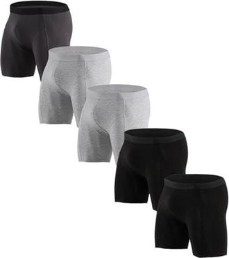 Generic Lot de 5 boxers pour homme - En coton - Couleur unie - Coupe douce et id&eacute;ale - Confortables - Respirants - Pour le quotidien, BK5, 4XL