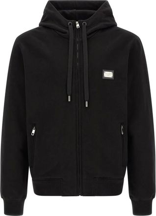 Dolce & Gabbana Homme, Sweatshirts et sweats &agrave; capuche, Noir, Taille: 4XL Sweat &agrave; capuche zipp&eacute; en jersey