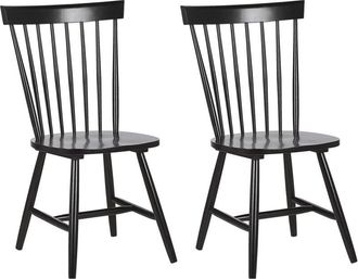 Beliani Esszimmerstuhl 2er Set BURGES Holz Schwarz