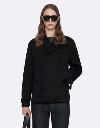 AllSaints Milford Twill-Jacke in verwaschenem Schwarz
