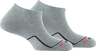 Kindy Lot de 2 paires dinvisibles K-SPORT en coton spéciales baskets - couleur - Gris - Pointure - 43-46