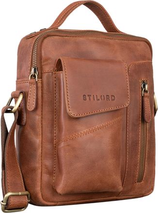 STILORD Otis Stilvolle Umhängetasche Herren aus echtem Leder Klein - Schultertasche Ledertasche für Männer zum Umhängen mit Henkel, Farbe:andorra - braun
