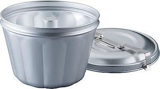 Dr. Oetker Wasserbadform Aluminium Ø 21 cm - Vielseitige Gugelhupf- und Puddingform, 2,5 Liter Volumen, Silber