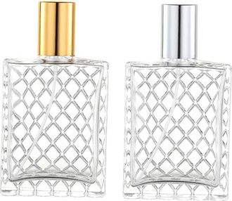 Cabilock 2 Stück Teiliges Parfüm Glas mit Gold Silberdeckel Transparent Aromatherapie geeignet Ätherische Ölbehälter Nachfüllbar Reisefreundlich Langlebig und 