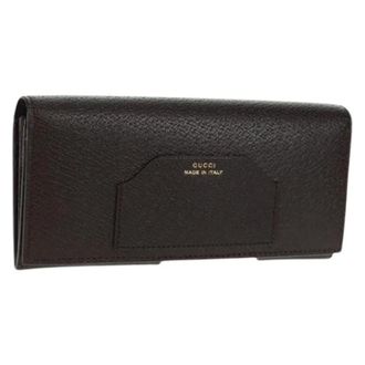 Gucci Portefeuille en cuir Pre-owned - Femme - Pre-owned - Brun - Taille: ONE Size