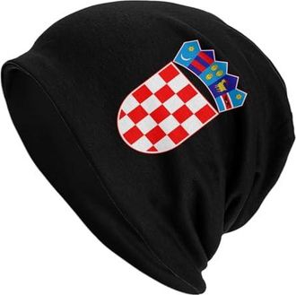 Generic Homme Femme Bonnet &Agrave; Revers Armoiries De La Croatie Bonnet dhiver Doux Bonnets Tricot&eacute; Chaud Bonnets De Ski pour Quotidien Course Hiver