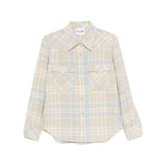 Kujten Kujten, Femme, Blouses et Chemises, Beige, Taille: 42 FR Chemise Western Plaid Lumber