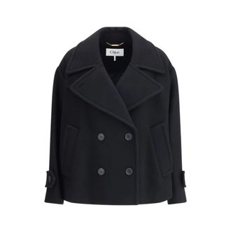 Chlo&eacute; Oversize Kurzmantel - - Jackets - Damen - Schwarzk - XS