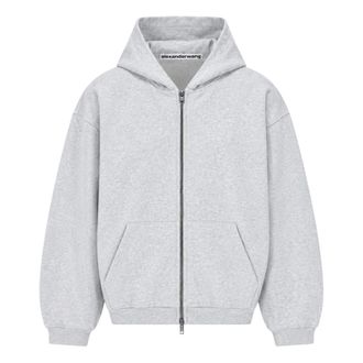 Alexander Wang Crystal Embellished Oversized Zip-Up Hoodie - - Sweatshirts & Hoodies - Damen - Grau - XS