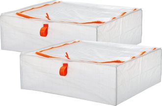 IKEA PARKLA Aufbewahrungsbox, 2x 55 x 49 x 19 cm, Polypropylen, Rei&szlig;verschluss, Zusammenklappbar