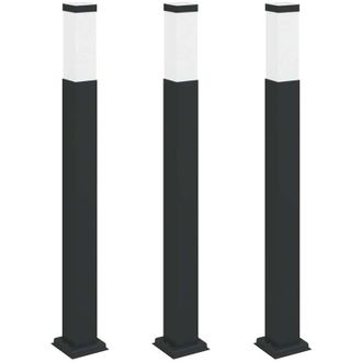vidaXL Pollerleuchten 3 St&uuml;ck 80 cm Schwarz IP44 vidaXL
