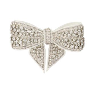 Self Portrait Kristallverzierter Schleifen-Haarclip - - Accessories - Damen - Wei&szlig; - ONE SIZE