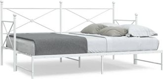 vidaXL Lit de jour avec lit gigogne sans matelas blanc 90x200 cm acier Vidaxl