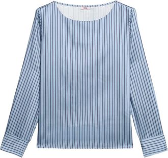 Oltre Femme, Blouses et Chemises, Bleu, Taille: 46 FR Blouse en satin ray&eacute;