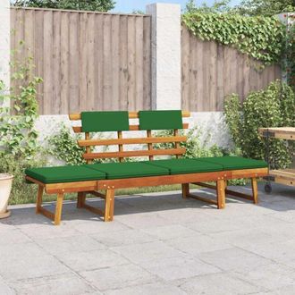vidaXL Vidaxl - Gartenbank mit Auflagen 2-in-1 190 cm Massivholz Akazie