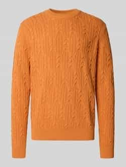 Fynch-Hatton Strickpullover aus Baumwoll-Woll-Mix mit Zopfmuster