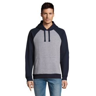 SOLS Seattle Sweatshirt f&uuml;r Herren/Damen Unisex (Grau meliert/Dunkelblau)
