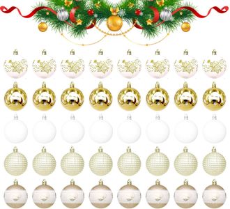 Generic Christbaumkugel - 40 St&uuml;ck Bunte Weihnachtskugeln Anh&auml;nger | Splitterfeste Christbaumkugeln Weihnachtsbaumdekoration, f&uuml;r Innen- und Au&szlig;enbereich, Fen
