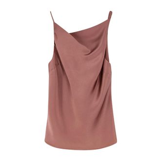 Alysi Femme, Blouses et Chemises, Rose, Taille: 40 FR Haut asym&eacute;trique sans manches
