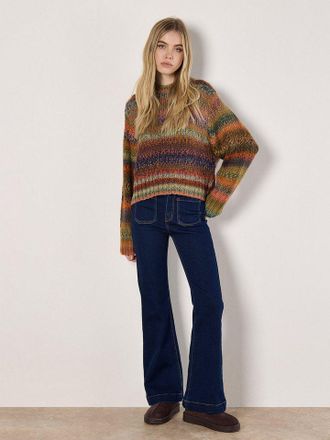 Apricot Strickpullover Multicolor Pullover aus Grobstrick