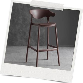 Generic Stapelbare Barhocker (76 cm) mit R&uuml;ckenlehne, stapelbare Kunststoff-Thekenst&uuml;hle, armlose, hohe Hocker mit Fu&szlig;st&uuml;tze f&uuml;r K&uuml;che und Essbereich