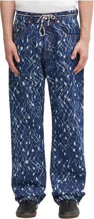 Aries Homme, Jeans, Bleu, Taille: W34 Jean droit Laser Chain Mail Batten
