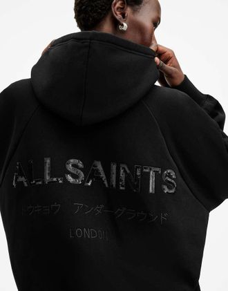 AllSaints Talon Undrgrnd - Kapuzenpullover in Schwarz