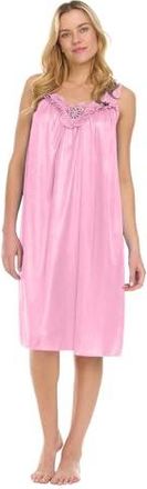 Generic Vêtement de nuit sexy en satin pour femme - Col en V - Robe de nuit avec bretelles larges - Sans manches - Mini robe de nuit courte - Vêtement de nuit