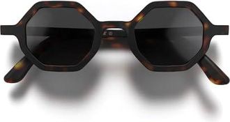 London Mole Malibu lunettes de soleil | Lunettes cool de forme hexagonale/octogonale | Homme femme unisexe | Charni&egrave;res &agrave; ressort