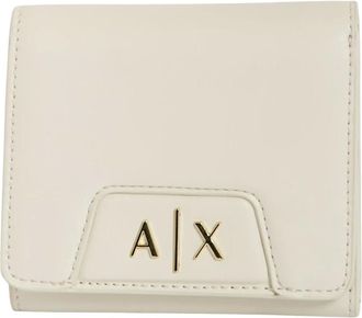A|X Armani Exchange Femme, Accessoires, Blanc, Taille: ONE Size Compact Wallet with Logo