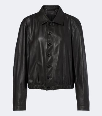 Christophe Lemaire Veste blouson en cuir