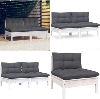 vidaXL 2-Sitzer-Gartensofa mit Anthrazit Kissen Massivholz Kiefer - Gartensofa - Outdoor M&ouml;bel - Balkonm&ouml;bel - Terrassenm&ouml;bel - Lounge Set - Home & Living