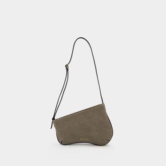 Manu Atelier Mini Curve Hobo Bag - Manu Atelier - Grau/Schwarz - Denim