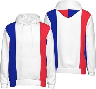 Generic France Drapeau Hoodie France Manches Longues Sweatshirt pour Hommes Sweat À Capuche Pull pour Usage Quotidien Activités De Loisirs Plein Air Pique-Niq