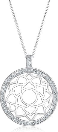 Elli PREMIUM Halskette Damen mit Chakra Anhänger und Kristalle in 925 Sterling Silber 80 cm lang