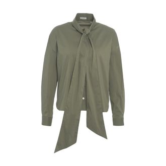 Himon's Femme, Blouses et Chemises, Vert, Taille: 38 FR Bow Collar Blouse