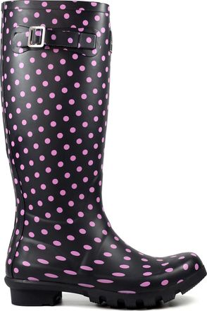 Lunar Womens Spot Welly Blue/Pink Wellingtons Boots ELW003 6 UK, 39 EU