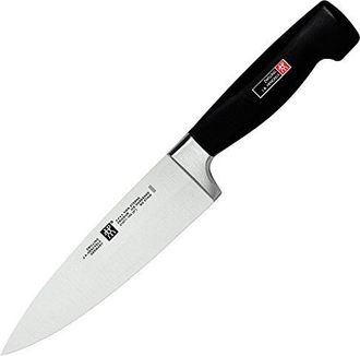 Zwilling Couteau de Chef, Lame : 16 cm, Acier formule sp&eacute;ciale, Manche Noir, s&eacute;rie Four Star