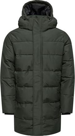 Only & Sons Onscarl Life Long Quilted Coat Noos OTW Veste matelass&eacute;e pour homme, Kaki, XXL