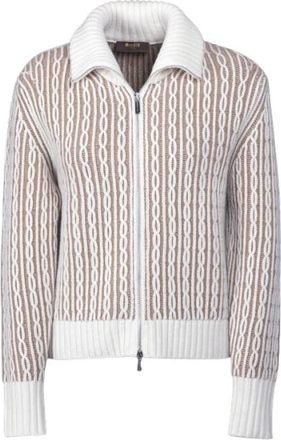 Moorer Femme, Pulls, Beige, Taille: 36 FR Malea-Bav Zip Blouson