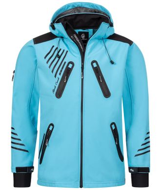 Rock Creek Herren Softshell Jacke Outdoorjacke Windbreaker &Uuml;bergangs Jacke H-140 [Blue 5XL]