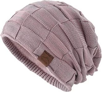 Generic Chapeau dhiver chaud en laine de couleurs m&eacute;lang&eacute;es pour femme avec lumi&egrave;re, rose, Taille unique